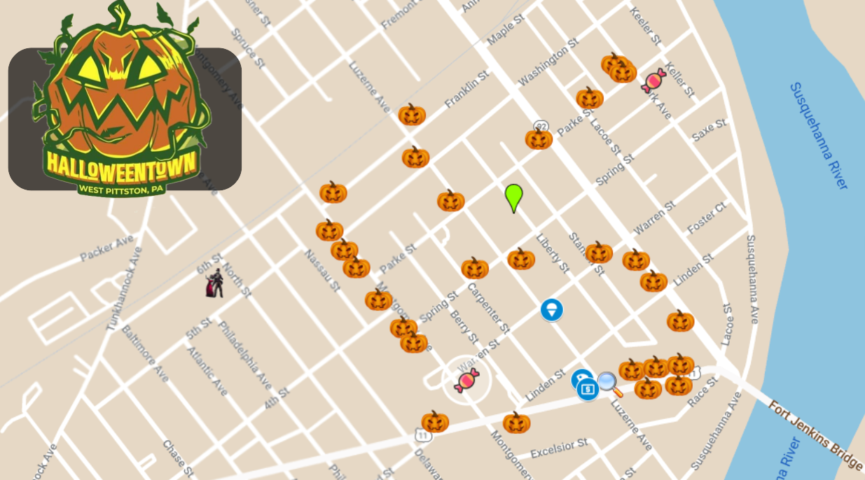 Map – HalloweenTown West Pittston PA. NE Pennsylvania’s Smalltown ...